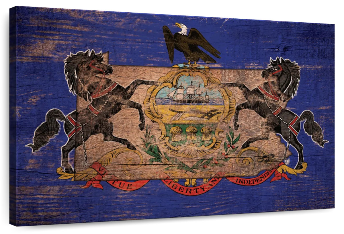 Ebern Designs Borges State Map Over Pennsylvania Flag - Wayfair Canada