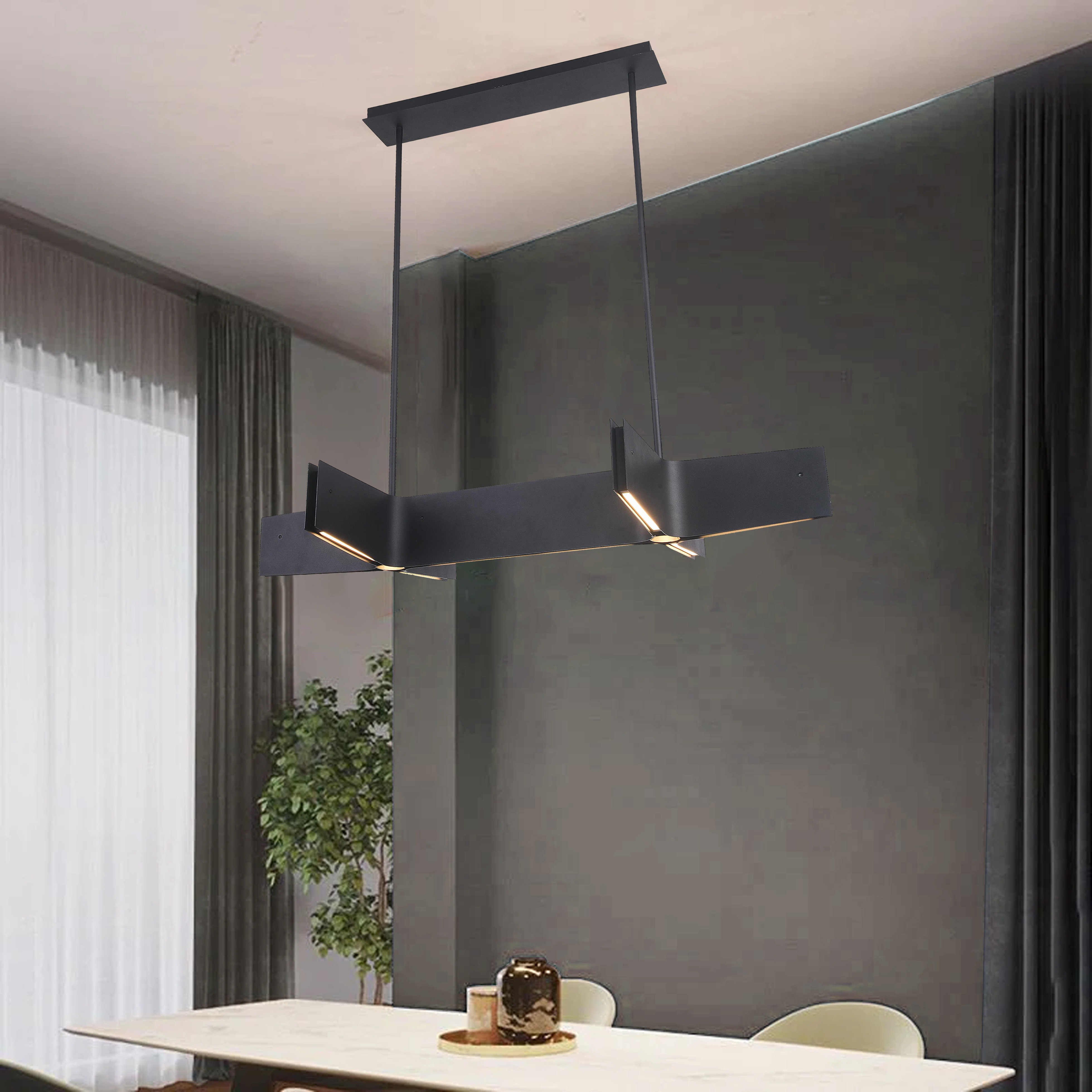 Orren Ellis Demopolis Brown LED Linear Axel Pendant | Wayfair