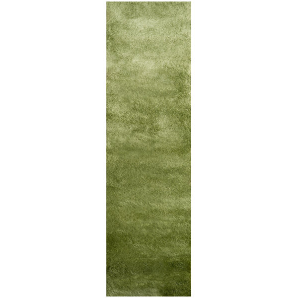 Orren Ellis Cherree Handmade Tufted Polyester Apple Green Rug & Reviews ...
