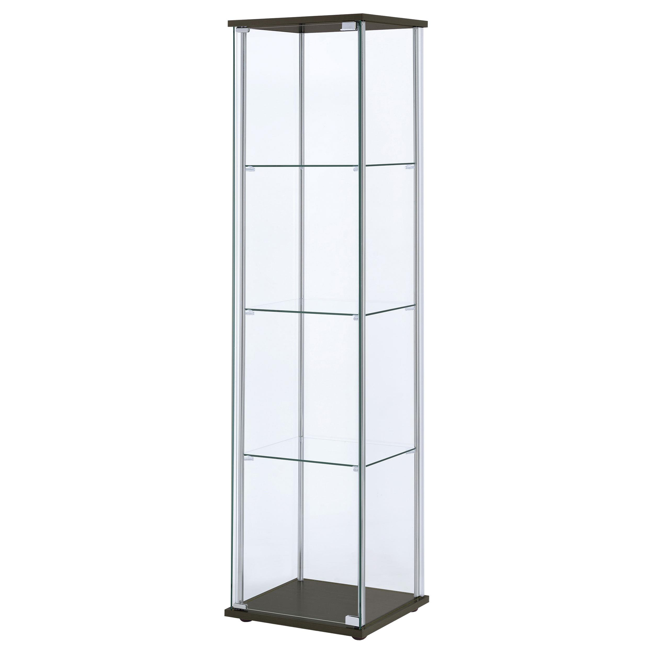 Wrought Studio™ Contemporary Finish - Nashana 4-Shelf Clear Glass Curio ...