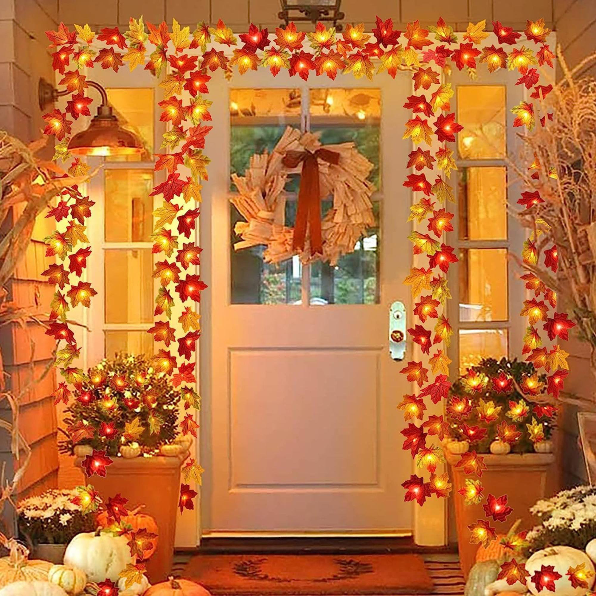 The Holiday Aisle® 2 Pack Fall Decorations For Home Maple Leaf Lights ...
