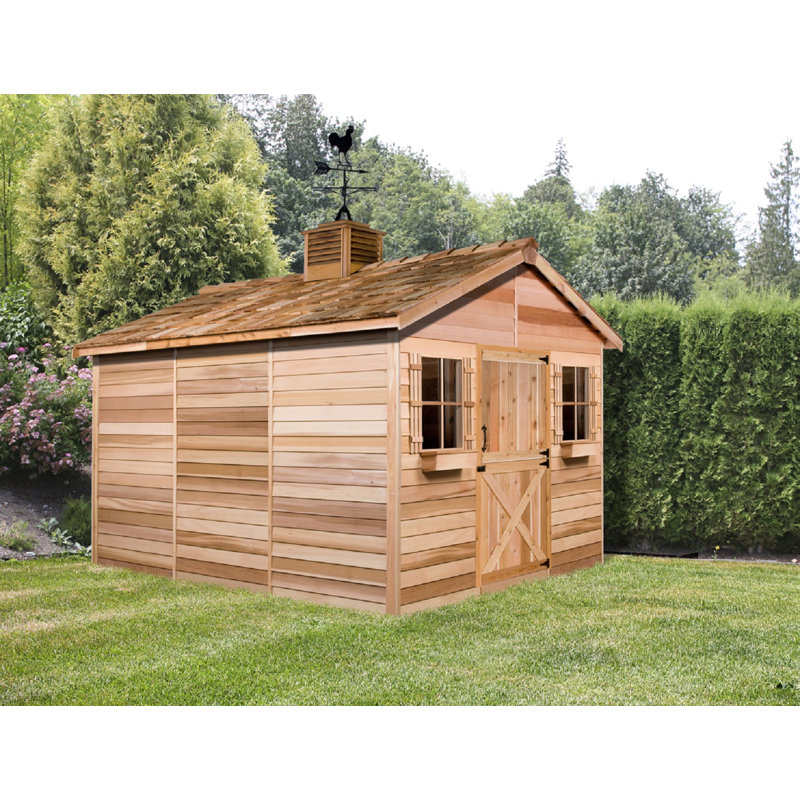 Cedarshed Cedarhouse 10 ft. W x 16 ft. D Western Red Cedar Wood Storage ...
