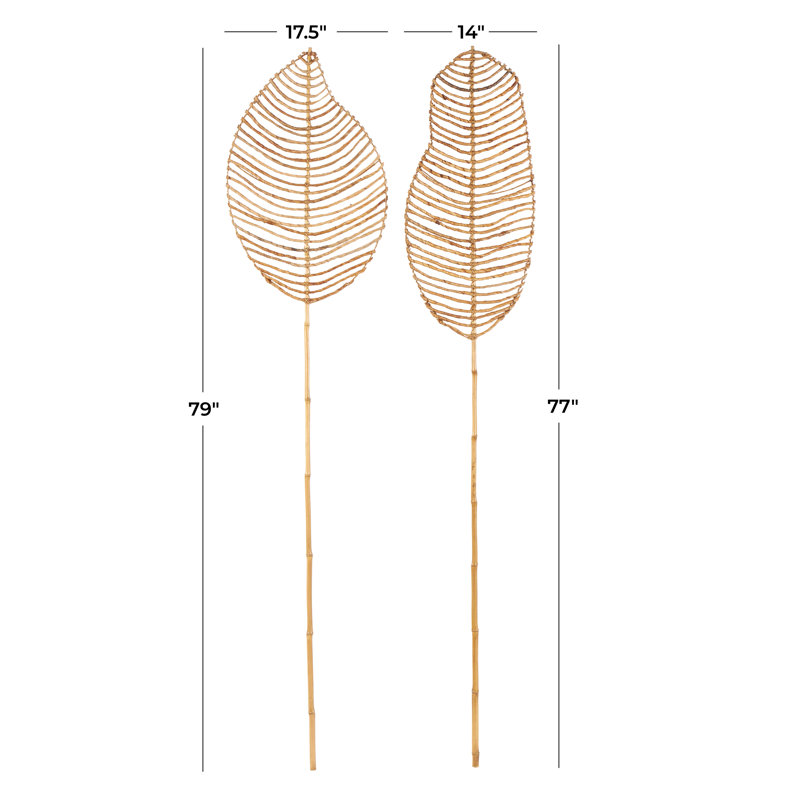 Bay Isle Home™ Bamboo Wood Handmade Tall Palm Leaf Woven Stick Leaf ...