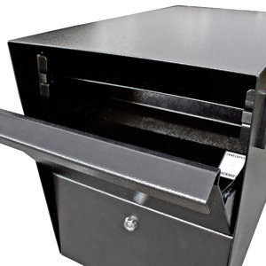 Mail Boss Package Master Steel Post Mounted Mailbox with Magnetic ...