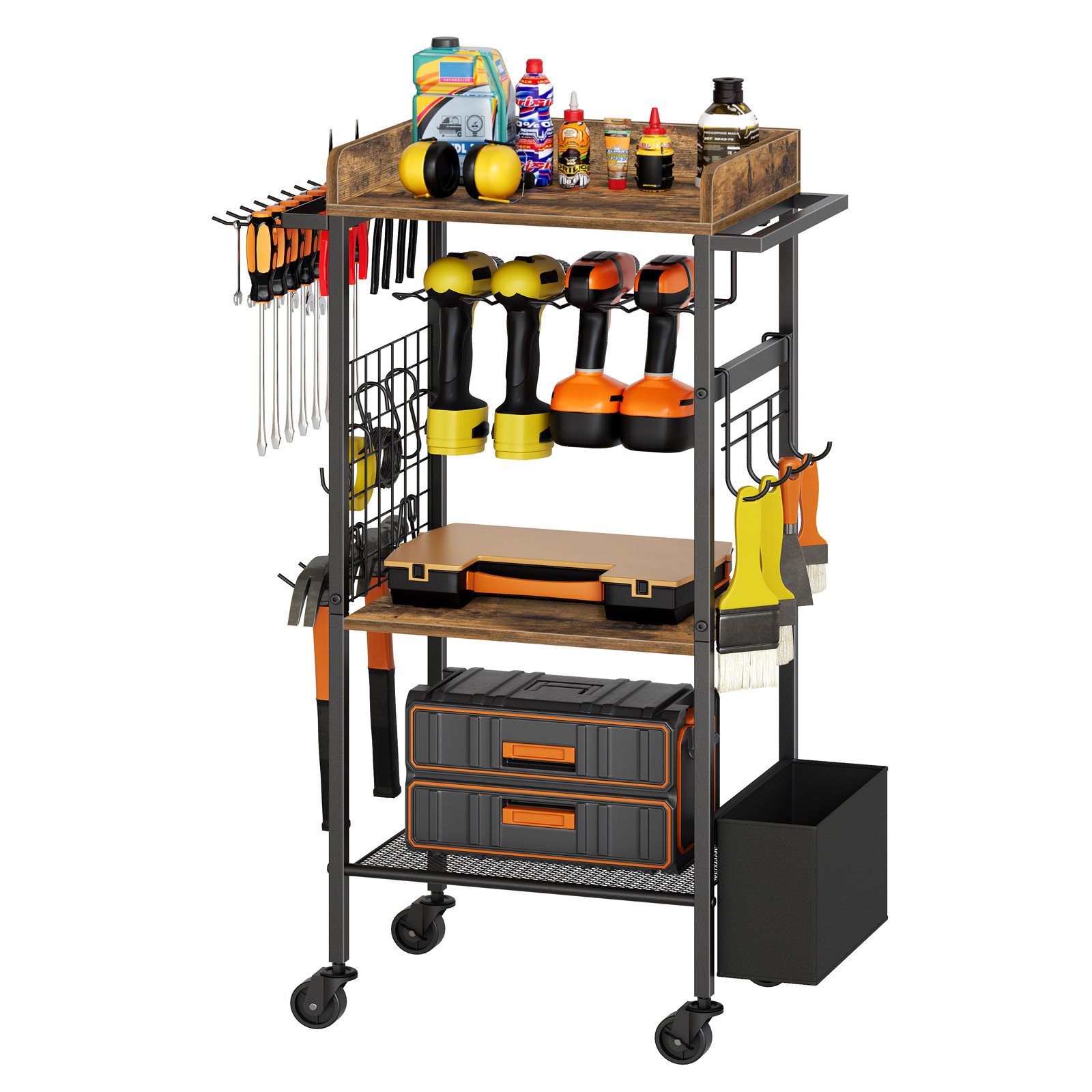 17 Stories Bourdon Garden Tools Organizer Carts Utility Rack | Wayfair