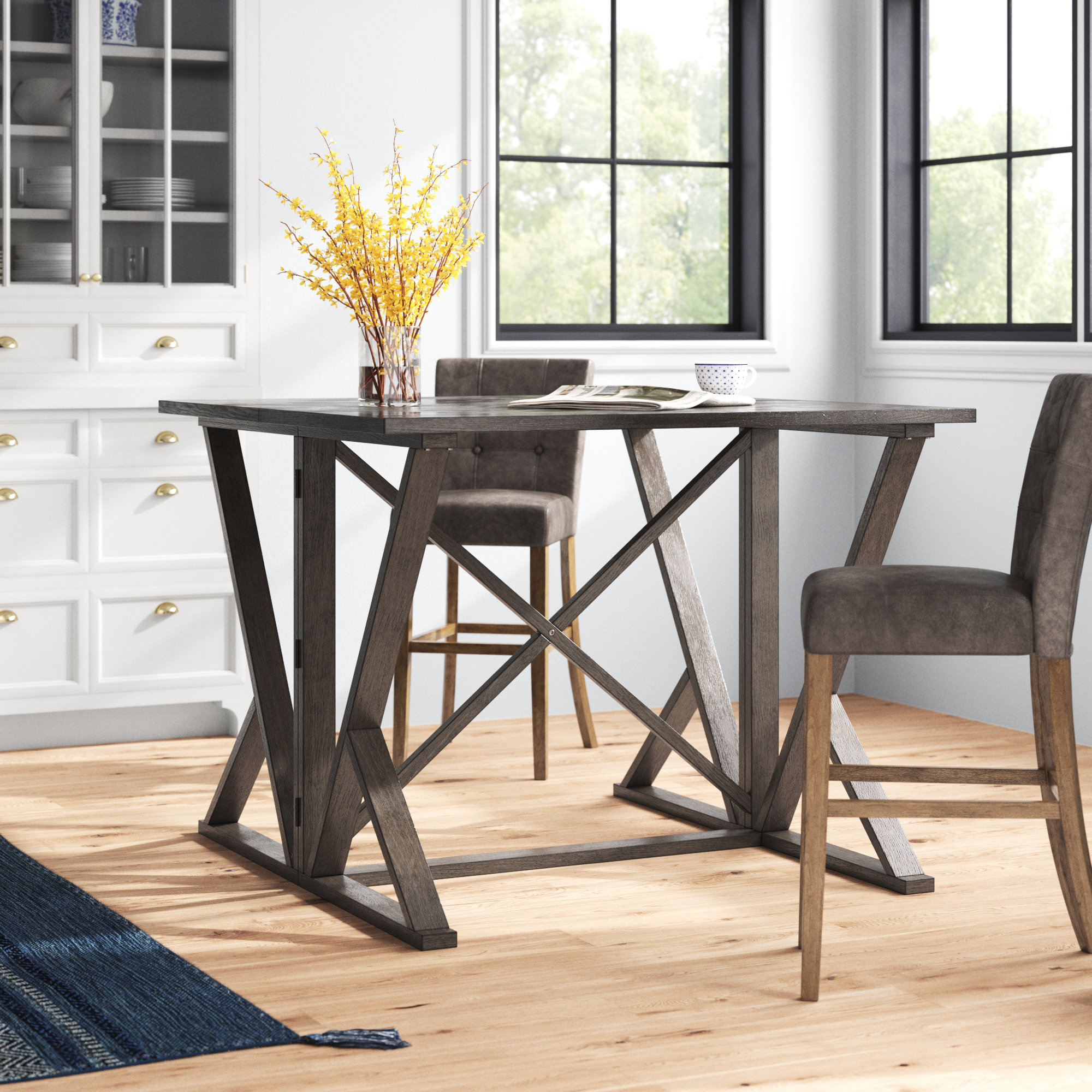 Gracie Oaks Coggon Counter Height Extendable Drop Leaf Dining Table ...