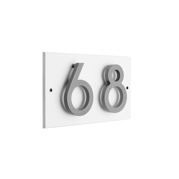 Whitehall Products Floating Stand-Off 2-Number Horizontal Sign, White ...