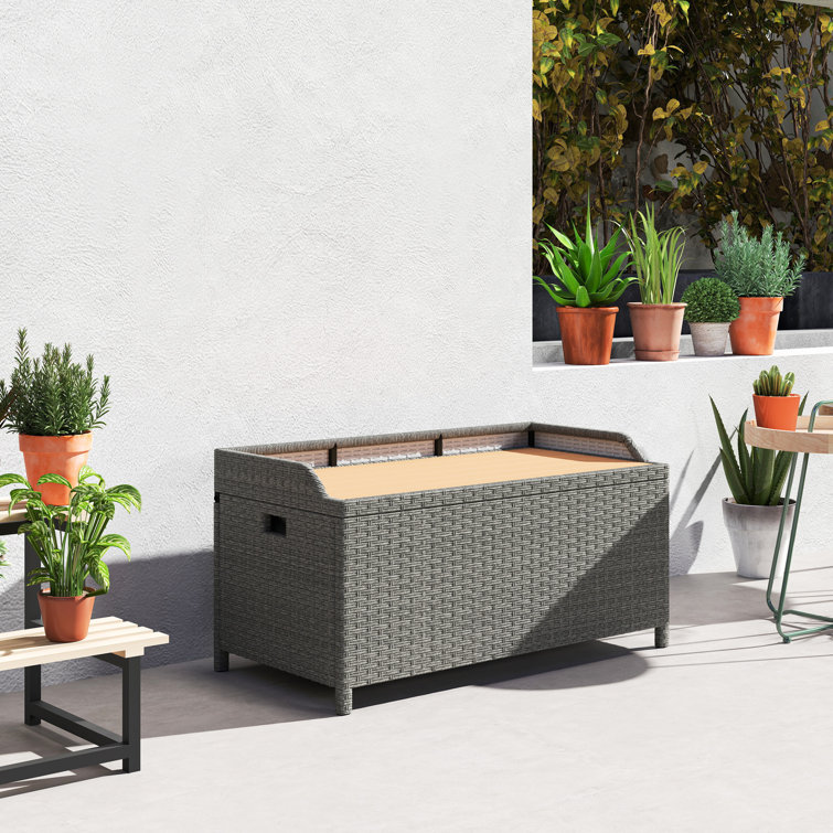 17 Stories Rattan Storage Bench | Wayfair.co.uk