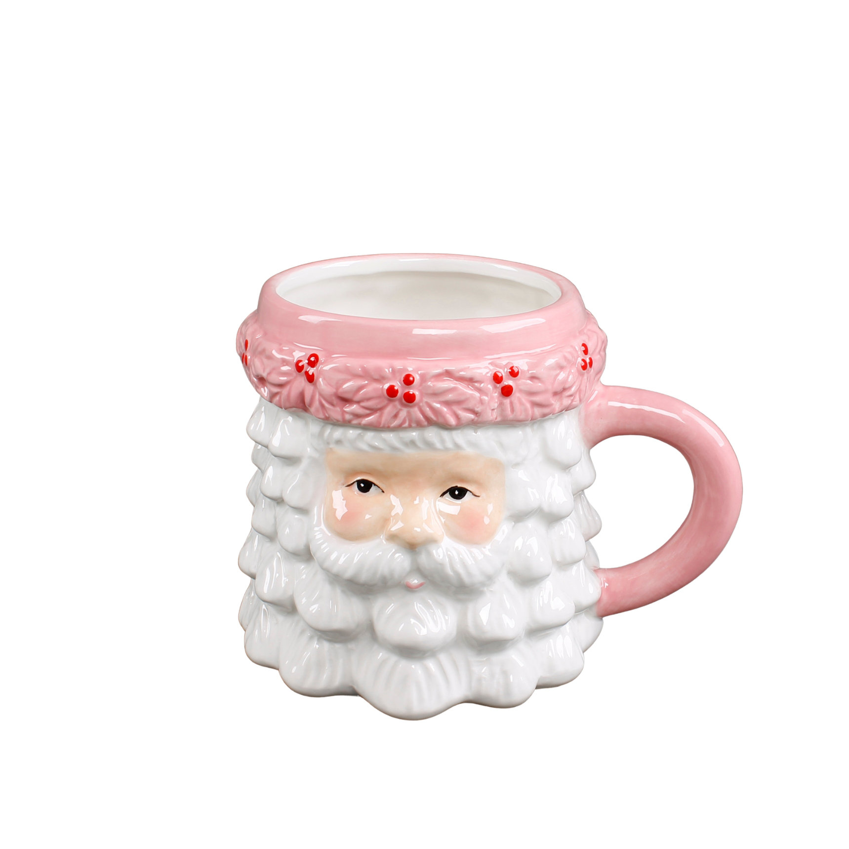 Dakota Fields 18 Oz Pink Ceramic Santa Mug | Wayfair