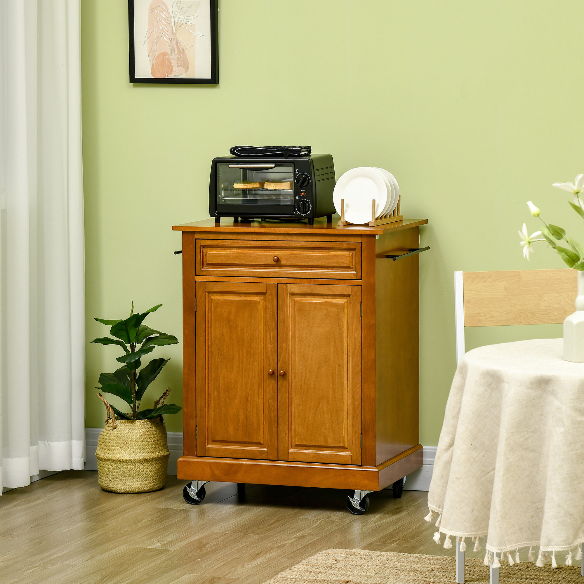 Red Barrel Studio Modern Kitchen Island On Wheels, Rolling Serving Cart ...