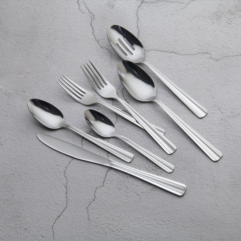 Ornative Flatware ALICJA Stainless Steel 42 Pieces Flatware Set with ...