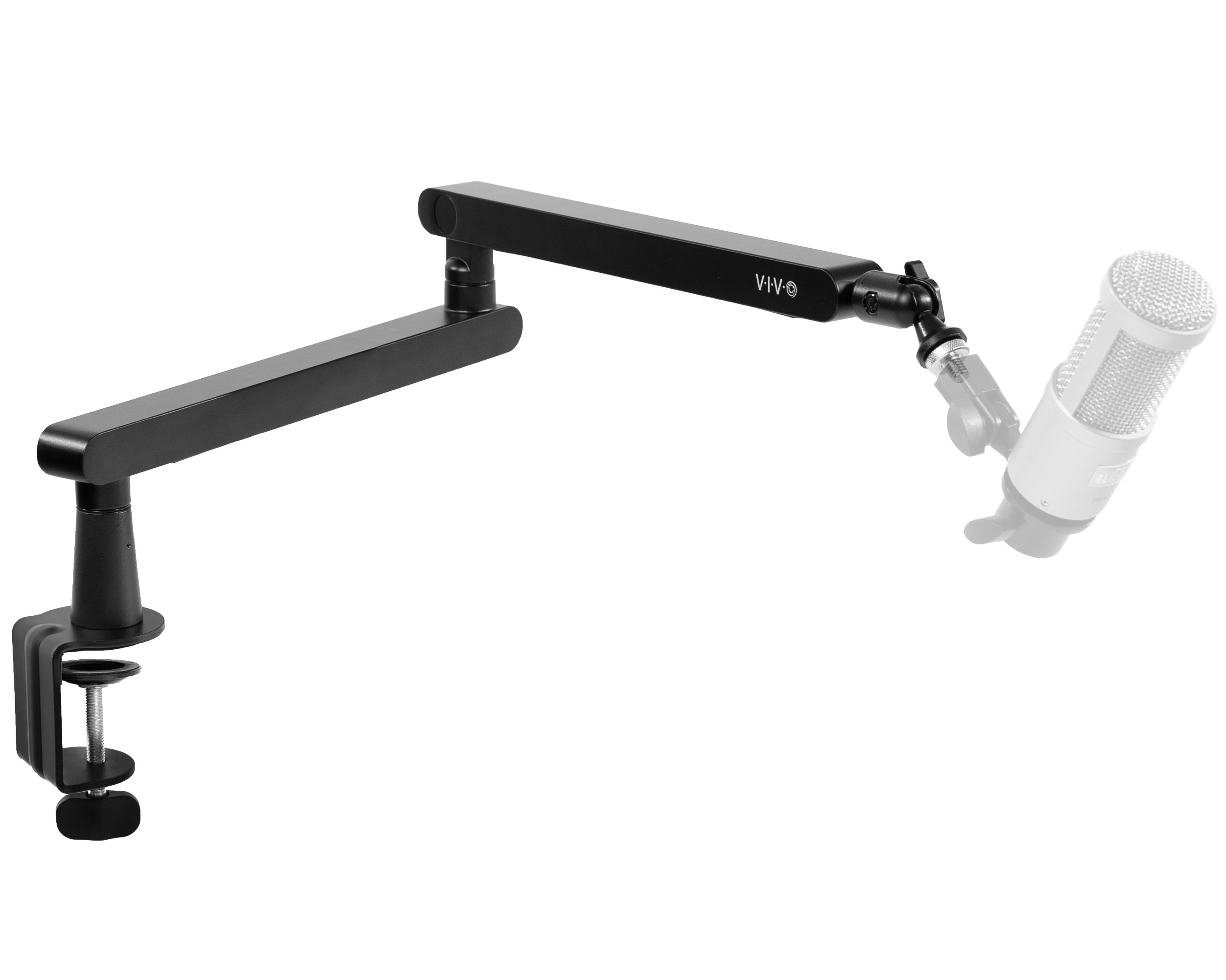 VIVO Clamp-on Low Profile Adjustable Microphone Desk Mount, STAND ...