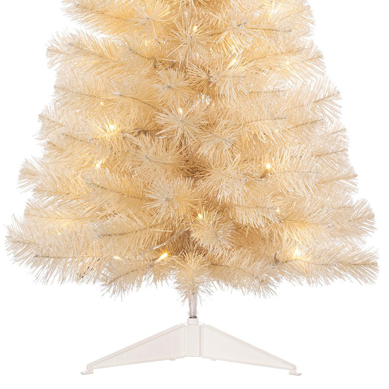 Kurt Adler 3-Foot Pre-lit LED Twinkle Cream Colored Tree | Wayfair