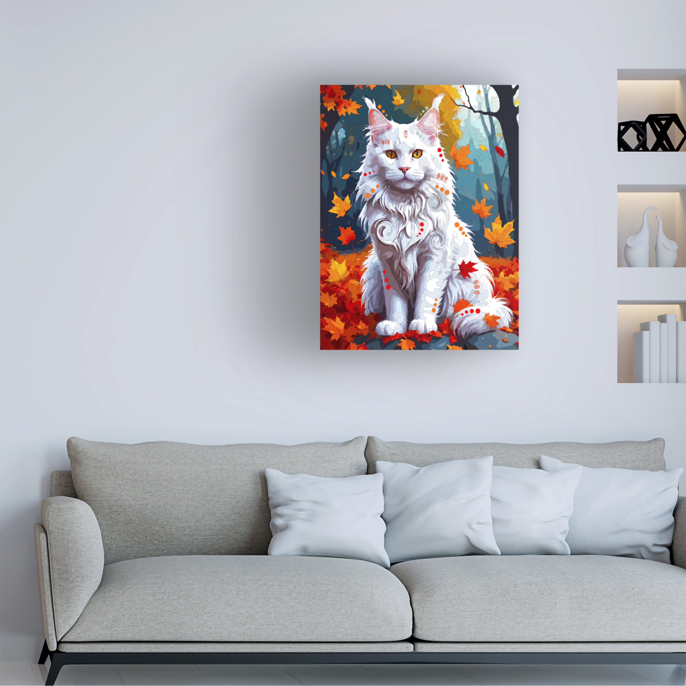 Ebern Designs Dean Russo- Evolution Collection Autumn Maine Coon Canvas ...