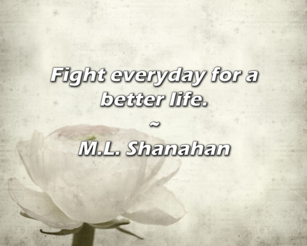 Trinx M.L. Shanahan Quote: Fight everyday for a better life. | Wayfair