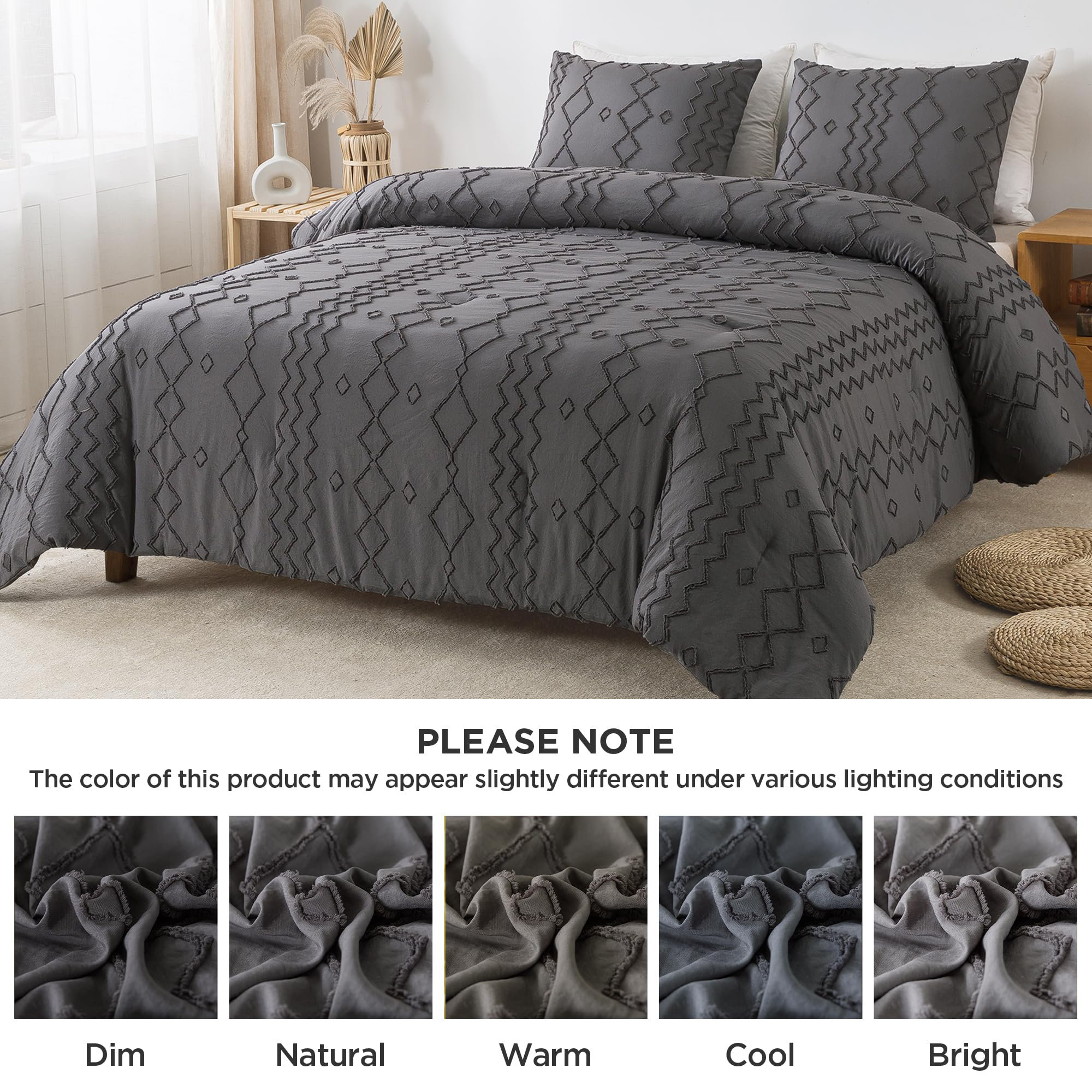 Loon Peak® Tufted Boho Comforter Set, Boho Bedding Comforter Set ...