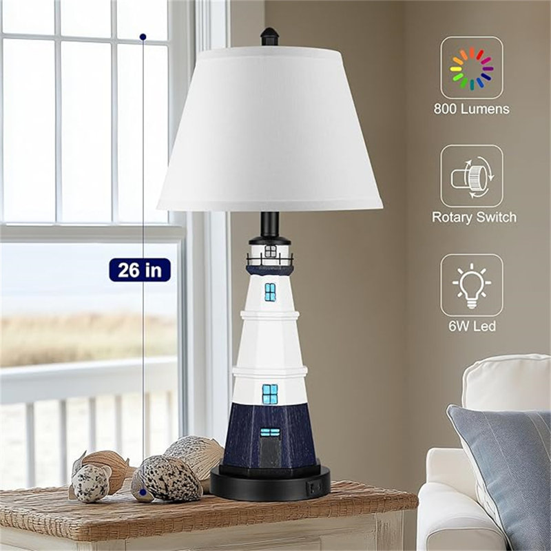 Breakwater Bay Table Lamps Set Of 2, Bedside Nautical Table Lamp ...