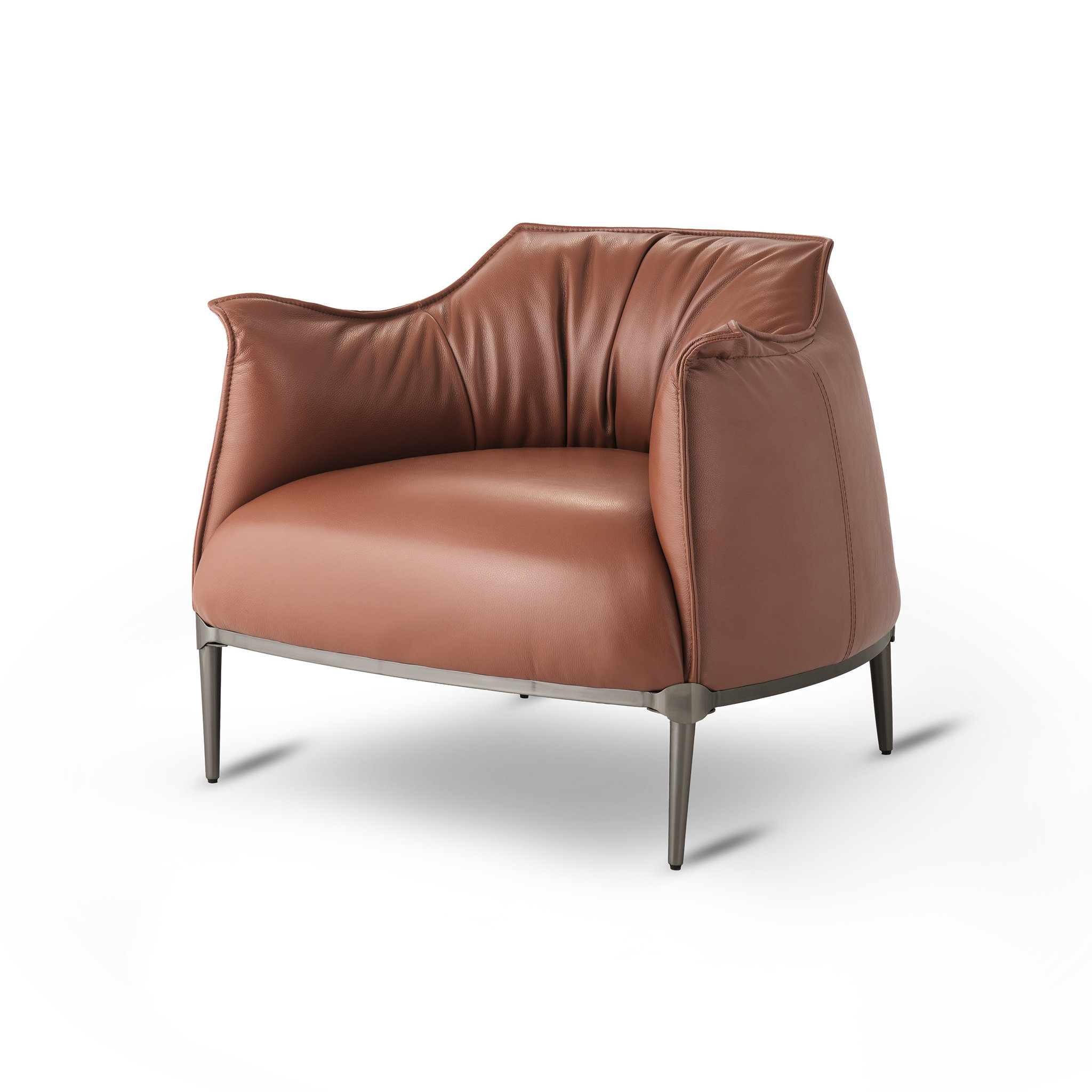 Latitude Run® Modern Leather Accent Chair With Plush Cushioned Seat ...