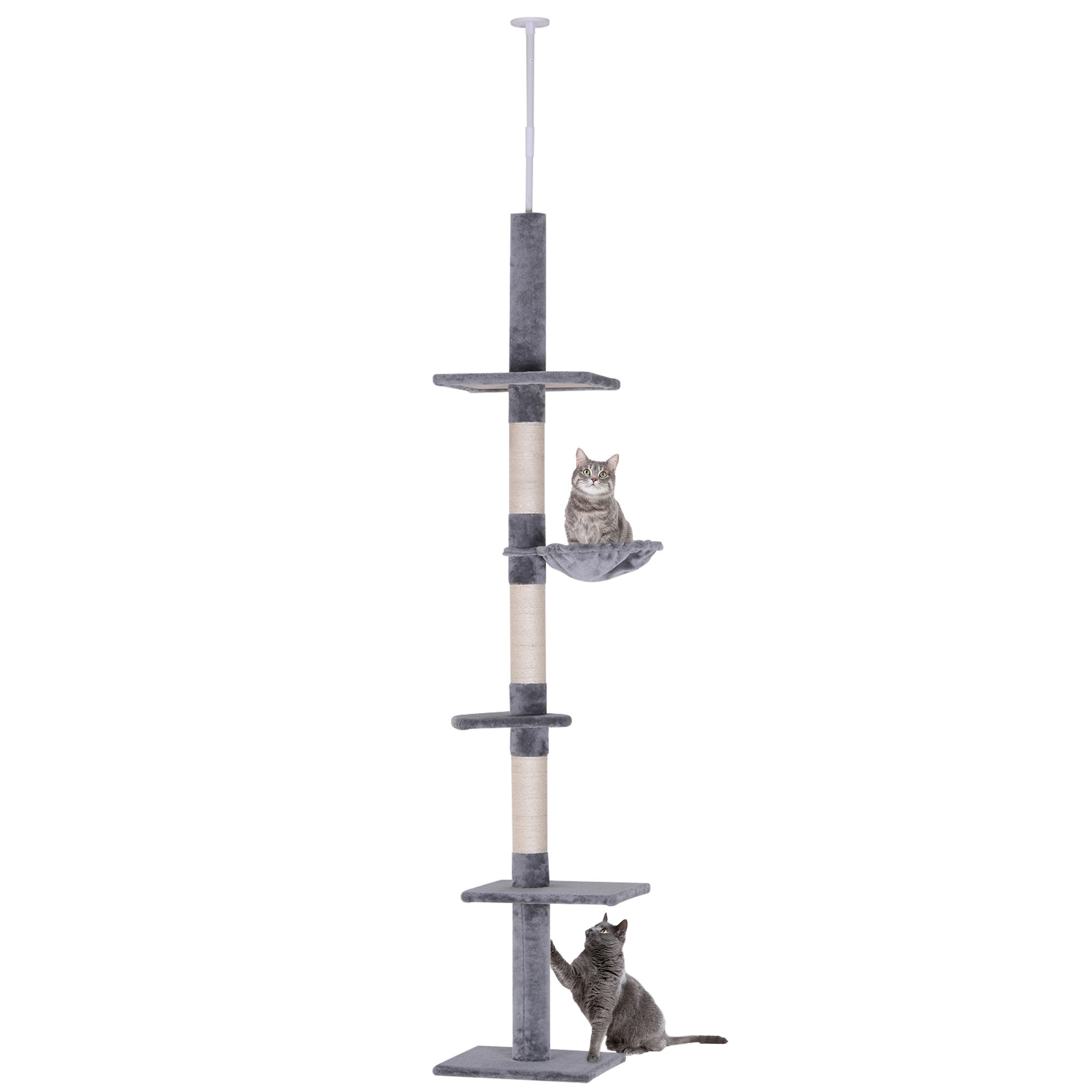George Oliver Pawhut 9' Adjustable Height Floor-To-Ceiling Vertical Cat ...