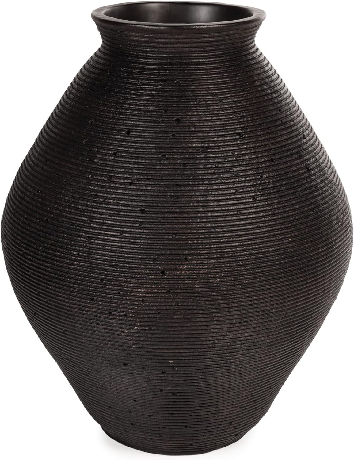 Red Barrel Studio® Hannela Modern Distressed Polyresin Vase With Ribbed ...
