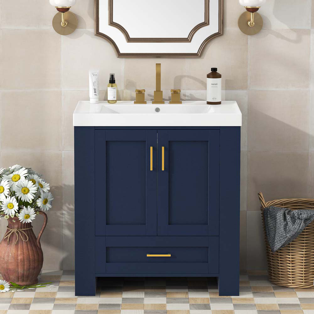 Tusuton 29.92'' Single Bathroom Vanity with Sink in Blue | Wayfair