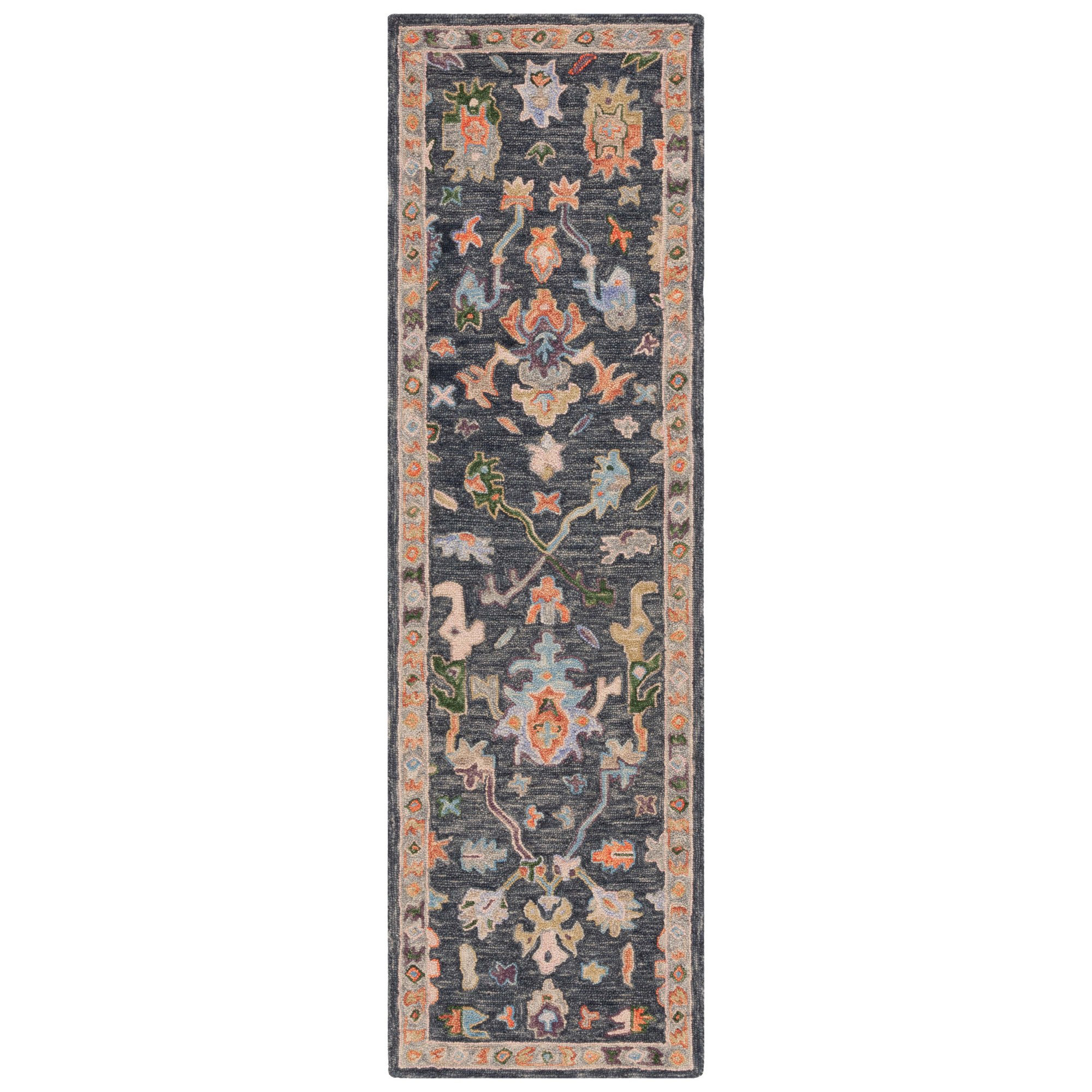 Winston Porter Karlise Hand Tufted Wool/Cotton Oriental Rug in Dark ...