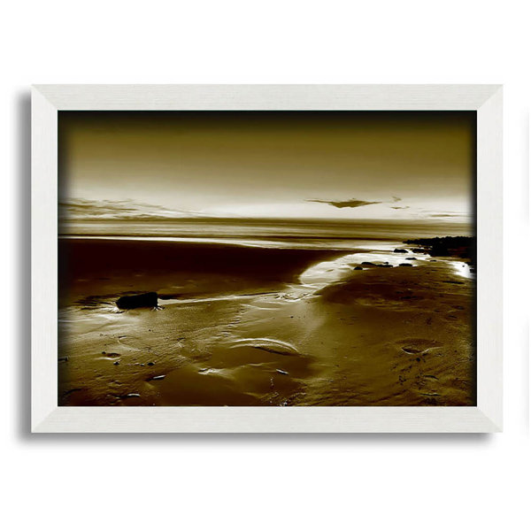 House of Hampton Calming Olive Ocean Framed Print Wall Art | Wayfair.co.uk