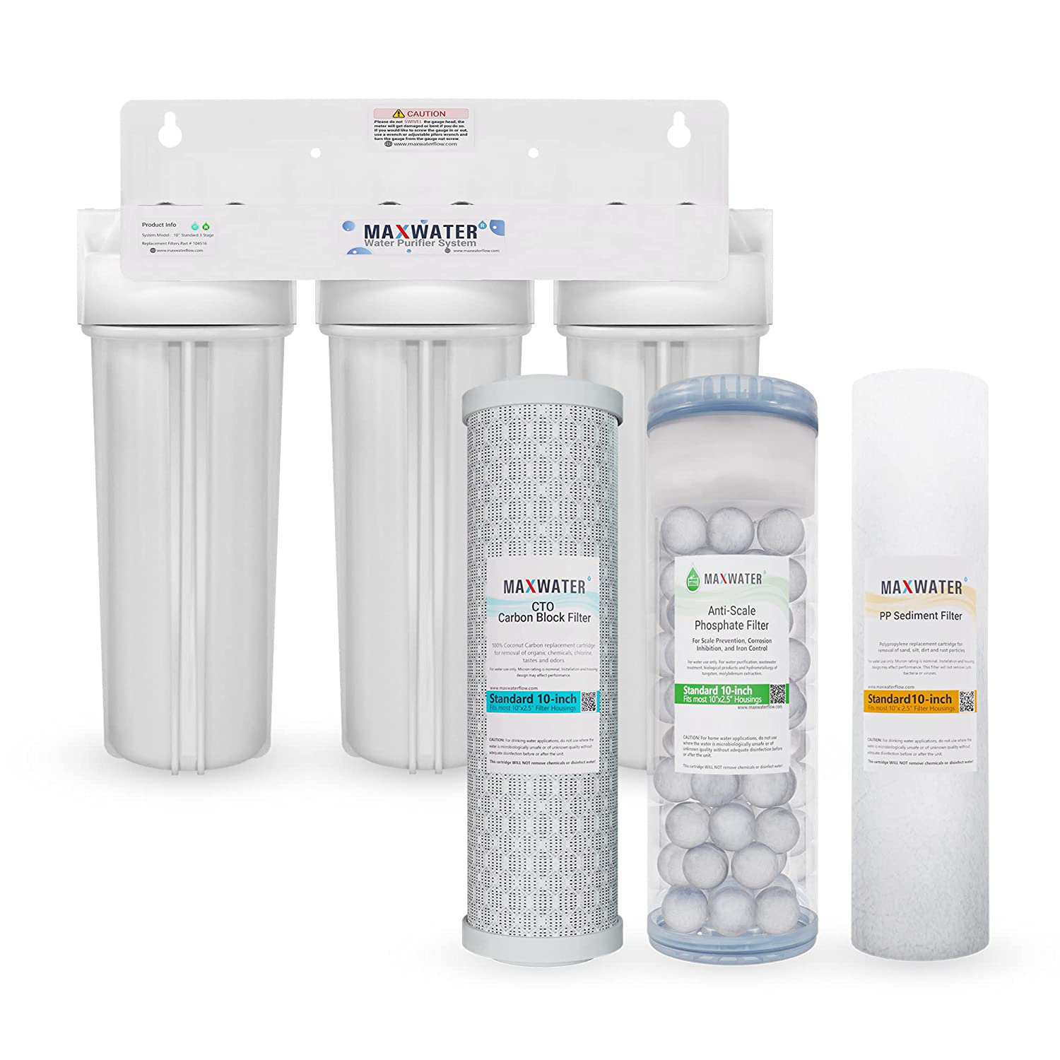 Max Water 3 Stage (Good to Protect Home from Scale & Corrosion) 10 inch ...