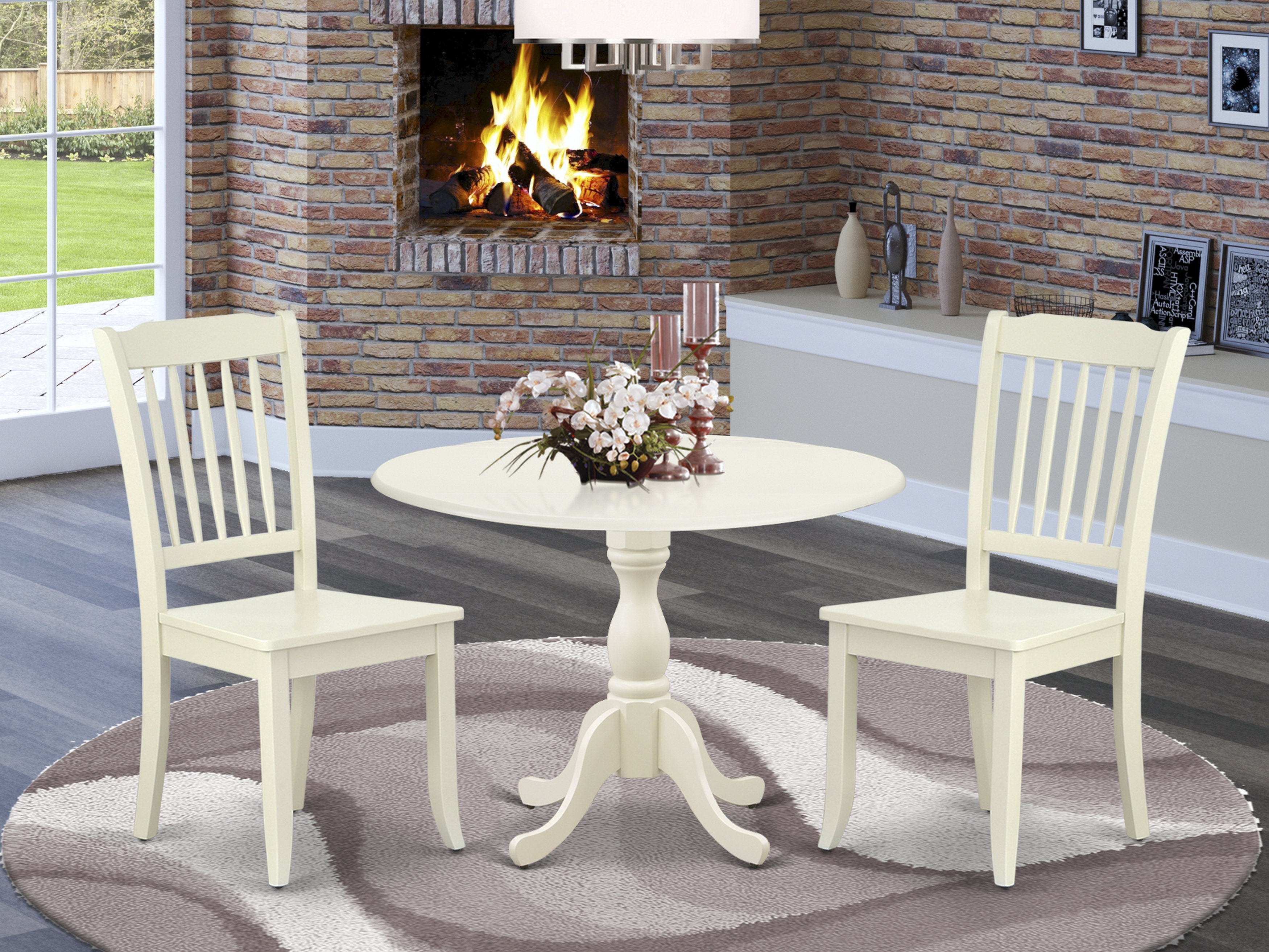Canora Grey Mahogany Finish Solid Wood Top Dining Room Set with ...