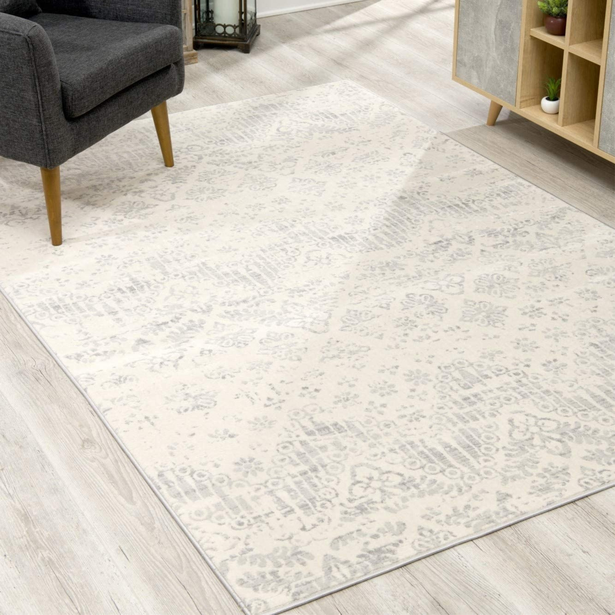 Foundry Select Ivory Distressed Ikat Pattern Rug | Wayfair
