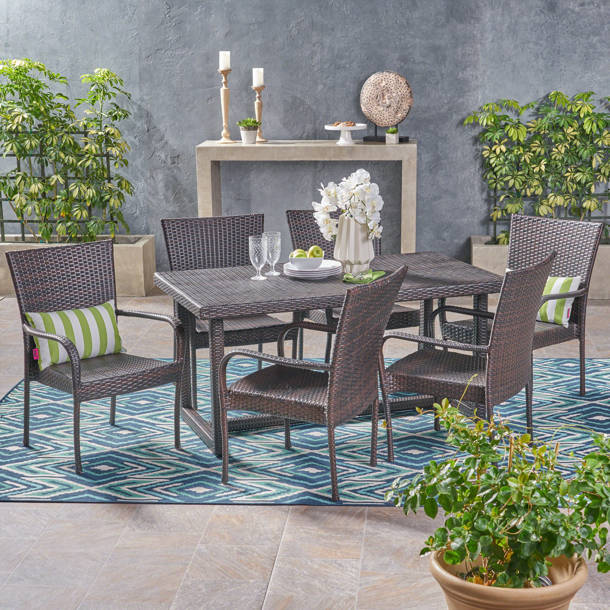 Bay Isle Home Amari 6 - Person Rectangular Outdoor Dining Set | Wayfair