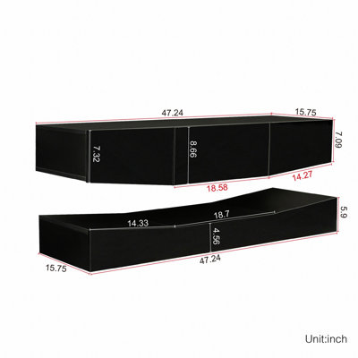 Wrought Studio Haigen 47.24'' W Floating Storage Credenza | Wayfair