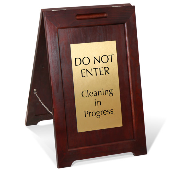 SmartSign Do Not Enter Cleaning in Progress Wooden A-Frame Sign, 2 ...