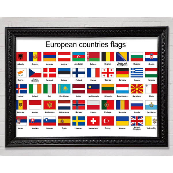 Bright Star European Country Flags - Single Picture Frame Art Prints ...