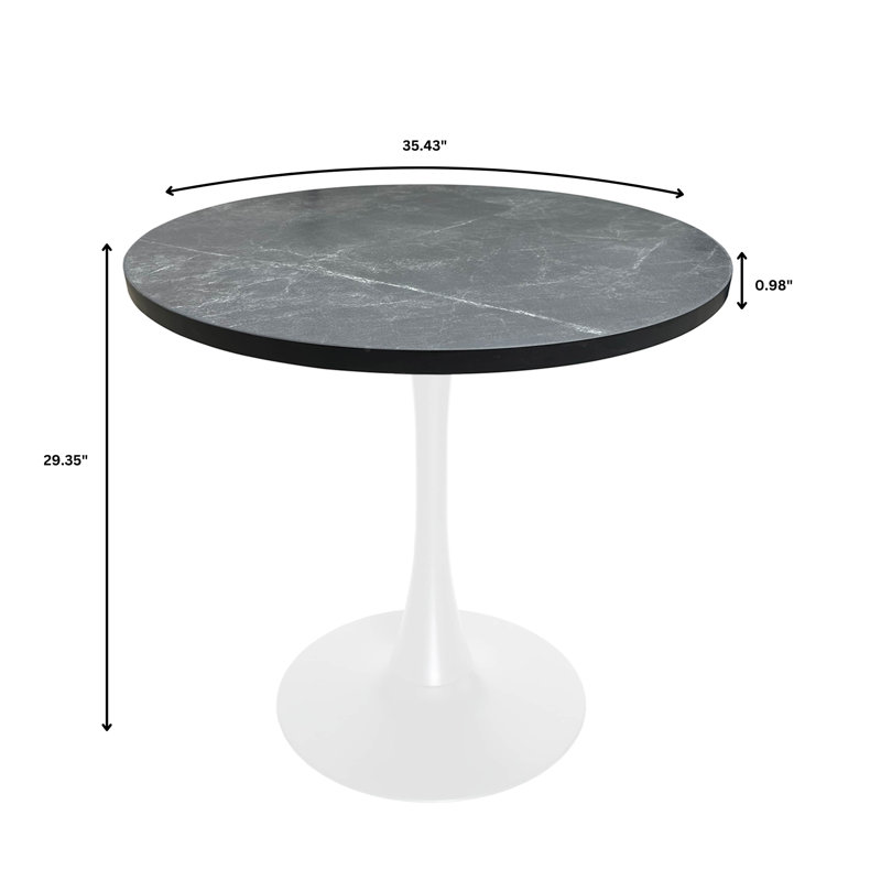 Wrought Studio™ Nicolaus 36" Round Dining Table With MDF Top And White ...