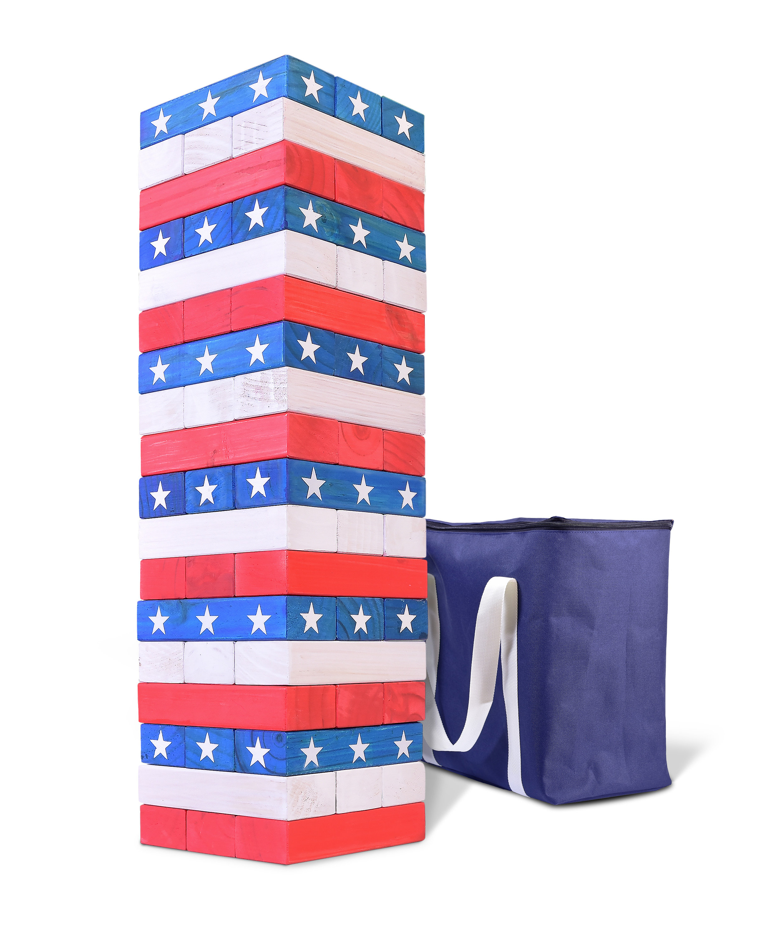 GoSports Toppling Tower - Giant Wooden Stacking Game - Stacks Up to 5 ...