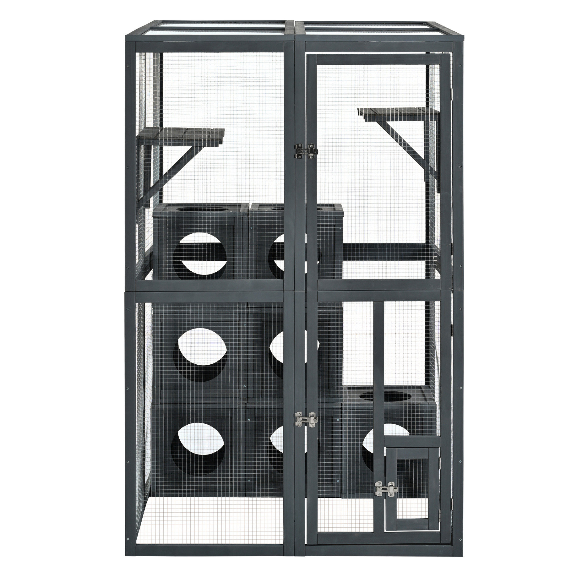 Hokku Designs Outdoor Cat Playground In Grey - 7 Flexible Boxes For ...