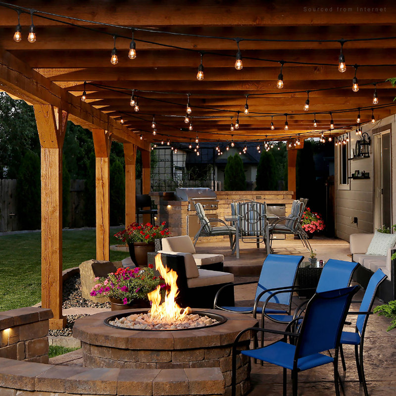 Arlmont & Co. 50ft Outdoor String Lights Commercial Great Weatherproof ...