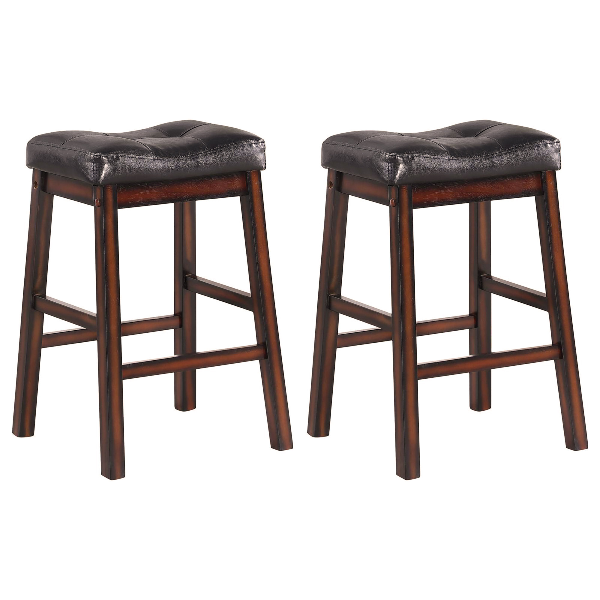 Latitude Run® Black and Cappuccino Upholstered Counter Height Stools (Set of 2) - Wayfair Canada