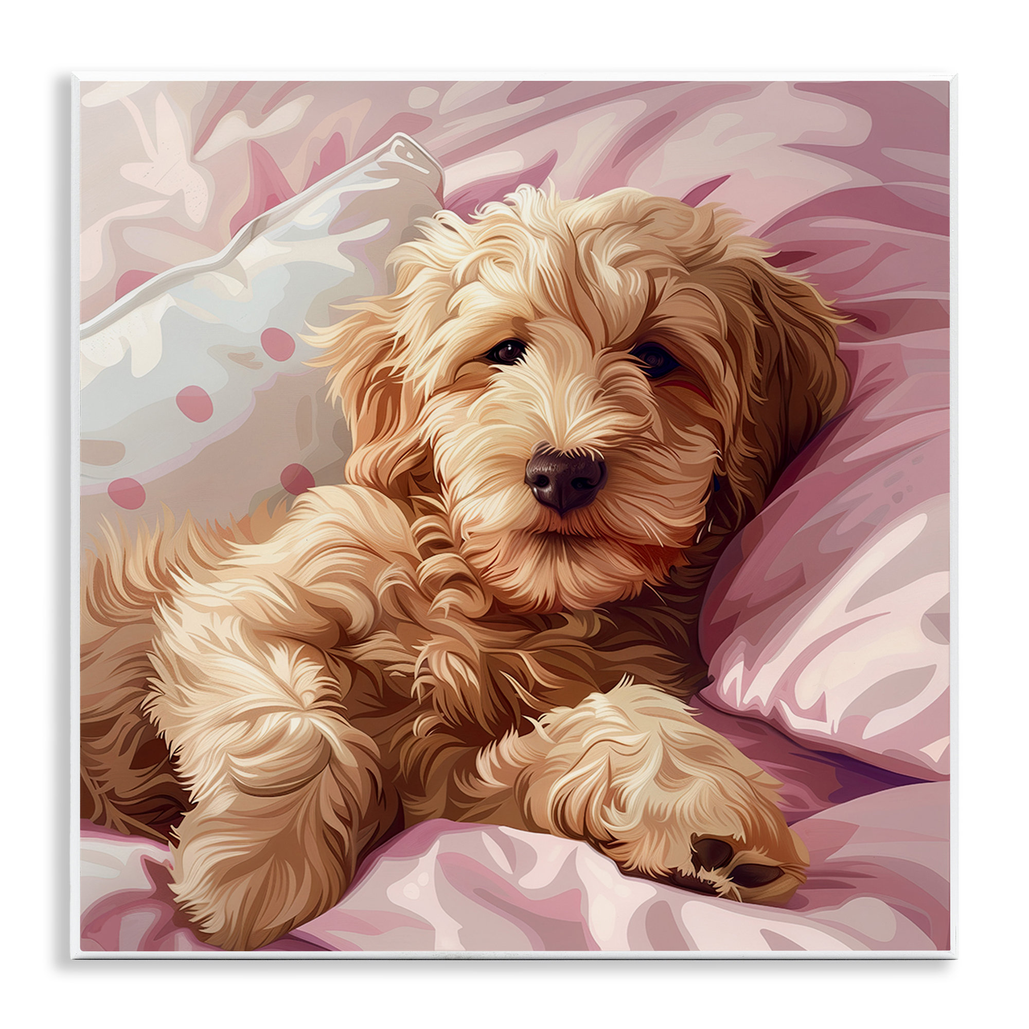 Winston Porter Sleepy Labradoodle in Bed Wall Plaque Art by Jim Baldwin ...