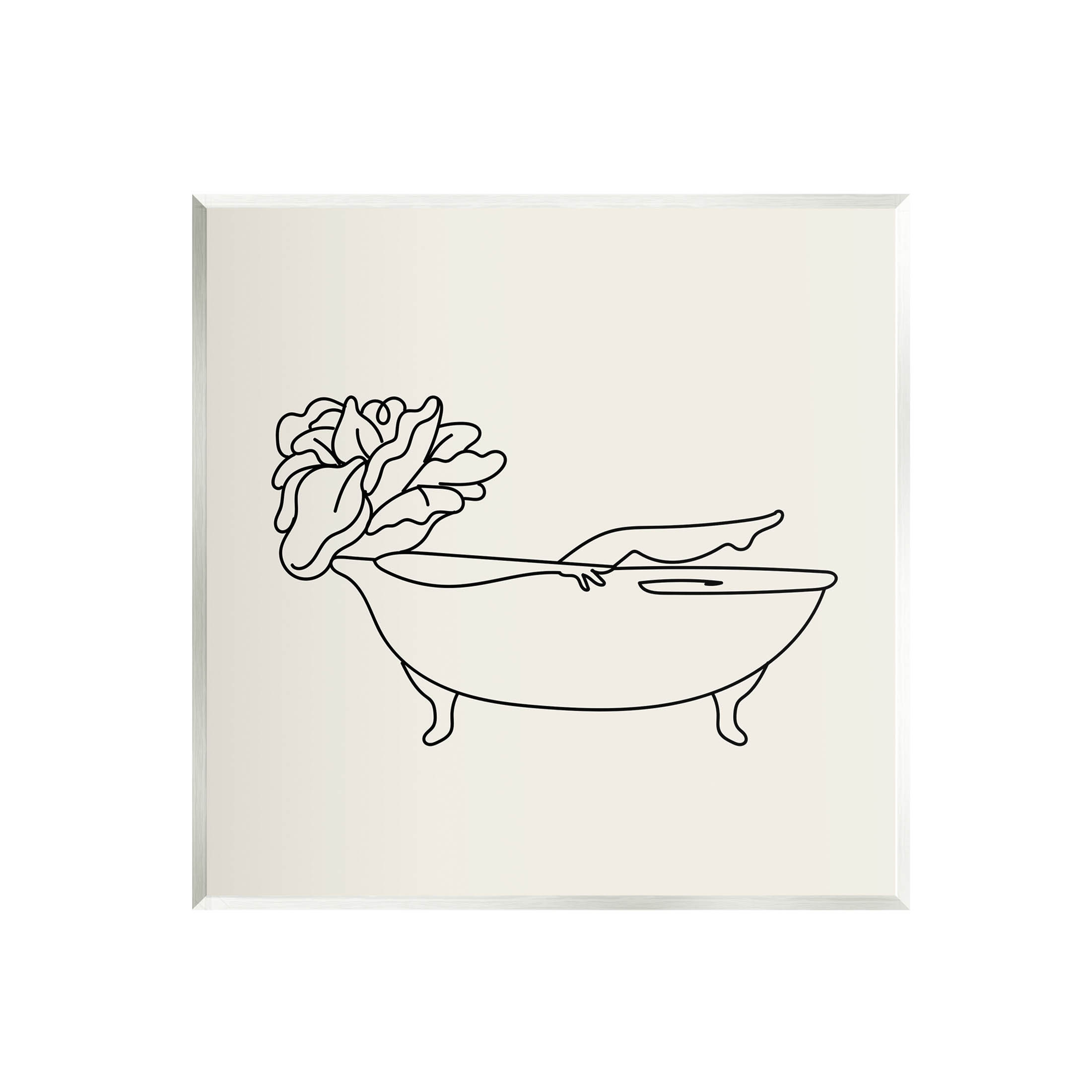 Wrought Studio Floral Person Bathing Line Doodle by Lil' Rue - Unframed ...
