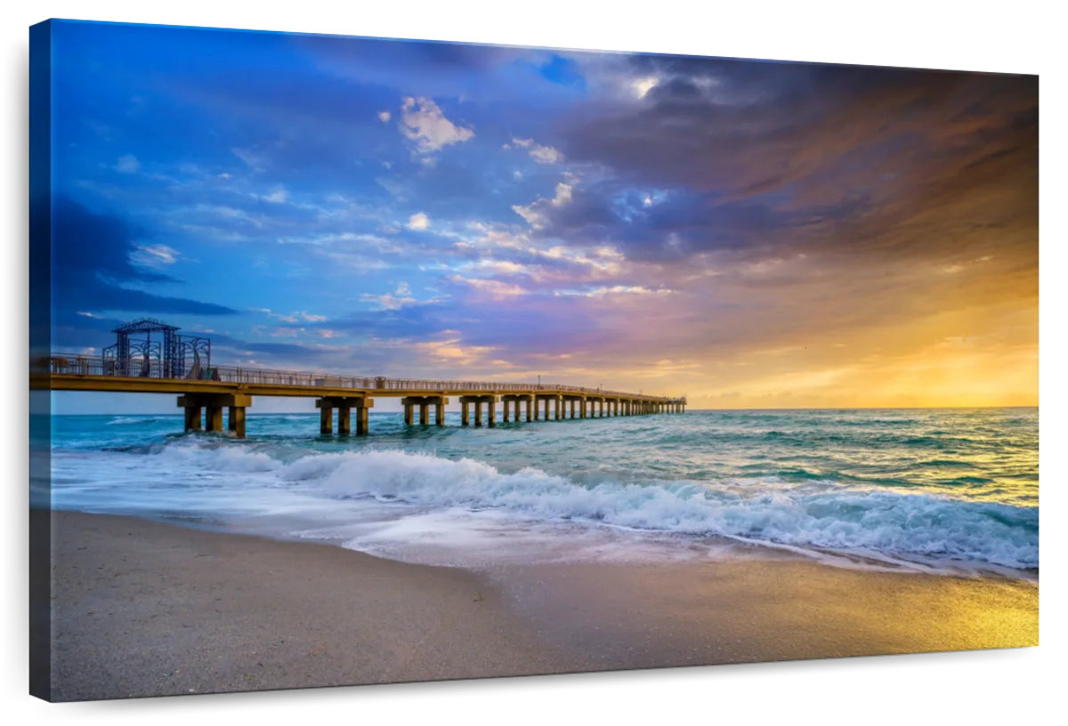 Ebern Designs Kavia Powerful Sunrise Pier Miami SOFL | Wayfair