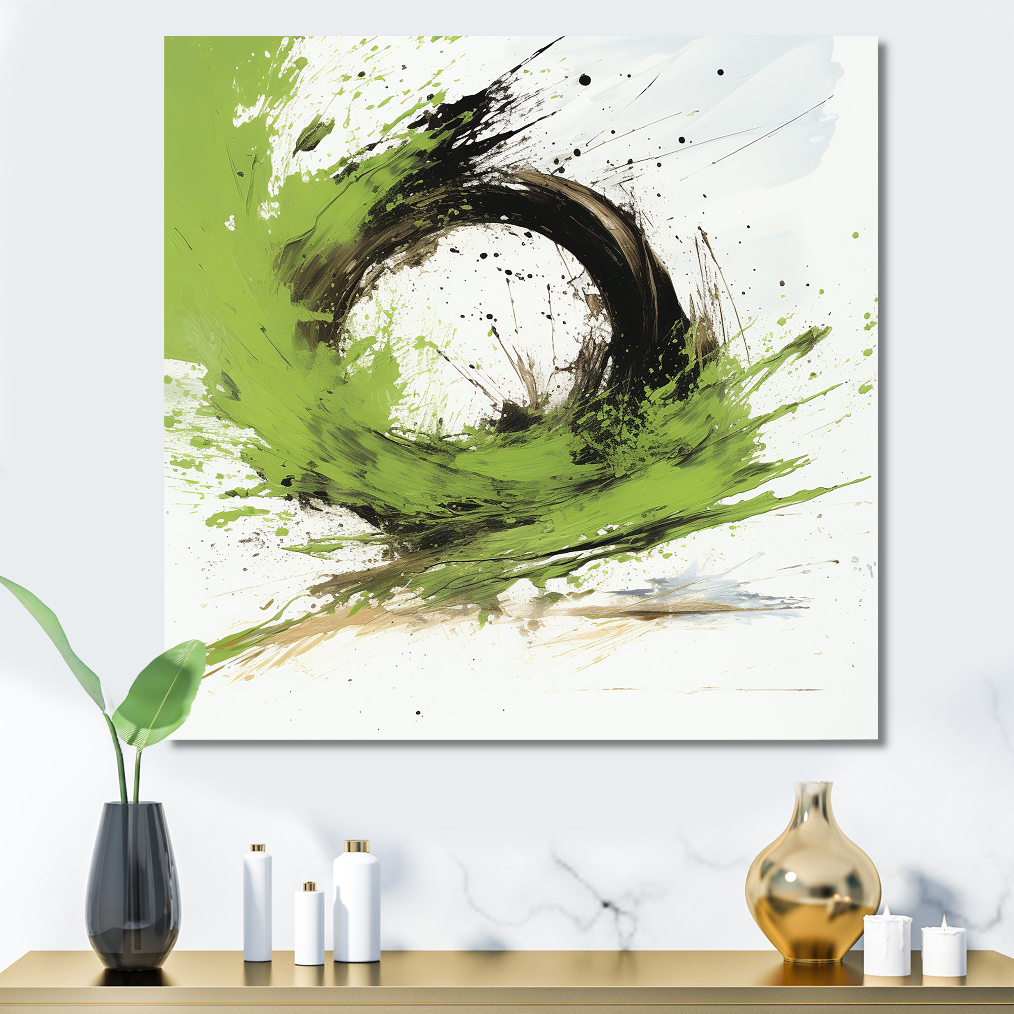 Wrought Studio™ Green Abstract Spiral Collage II - Abstract Collages ...