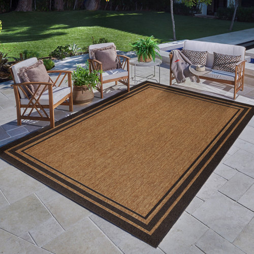 Gertmenian Calypso Abbey Chestnut Brown/Black Simple Border Indoor ...