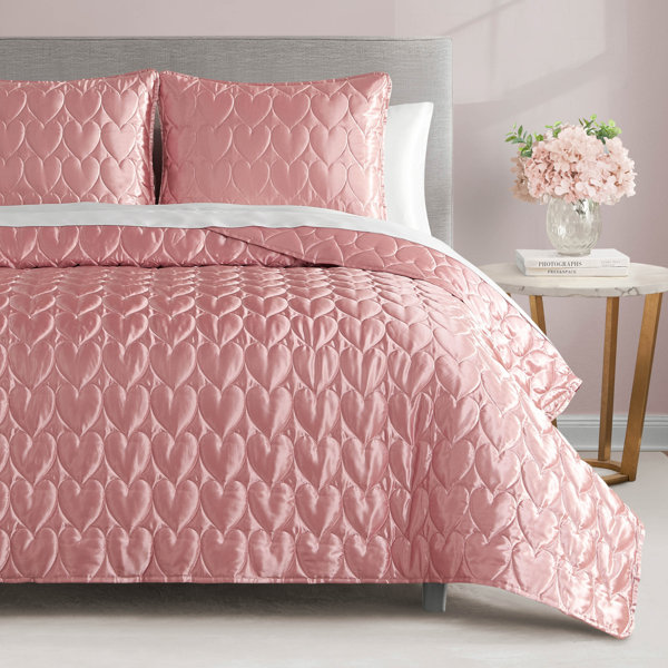 Juicy Couture Satin Heart Stitched Quilt Sets & Reviews | Wayfair