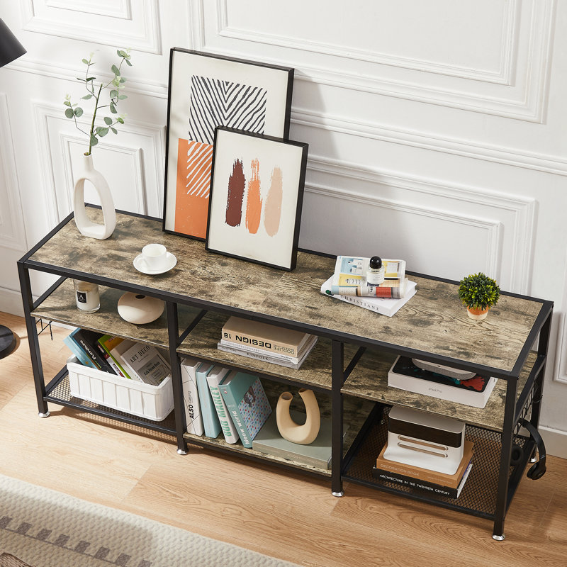 17 Stories Racavan TV Stand Entertainment Center Media Console with 3 ...