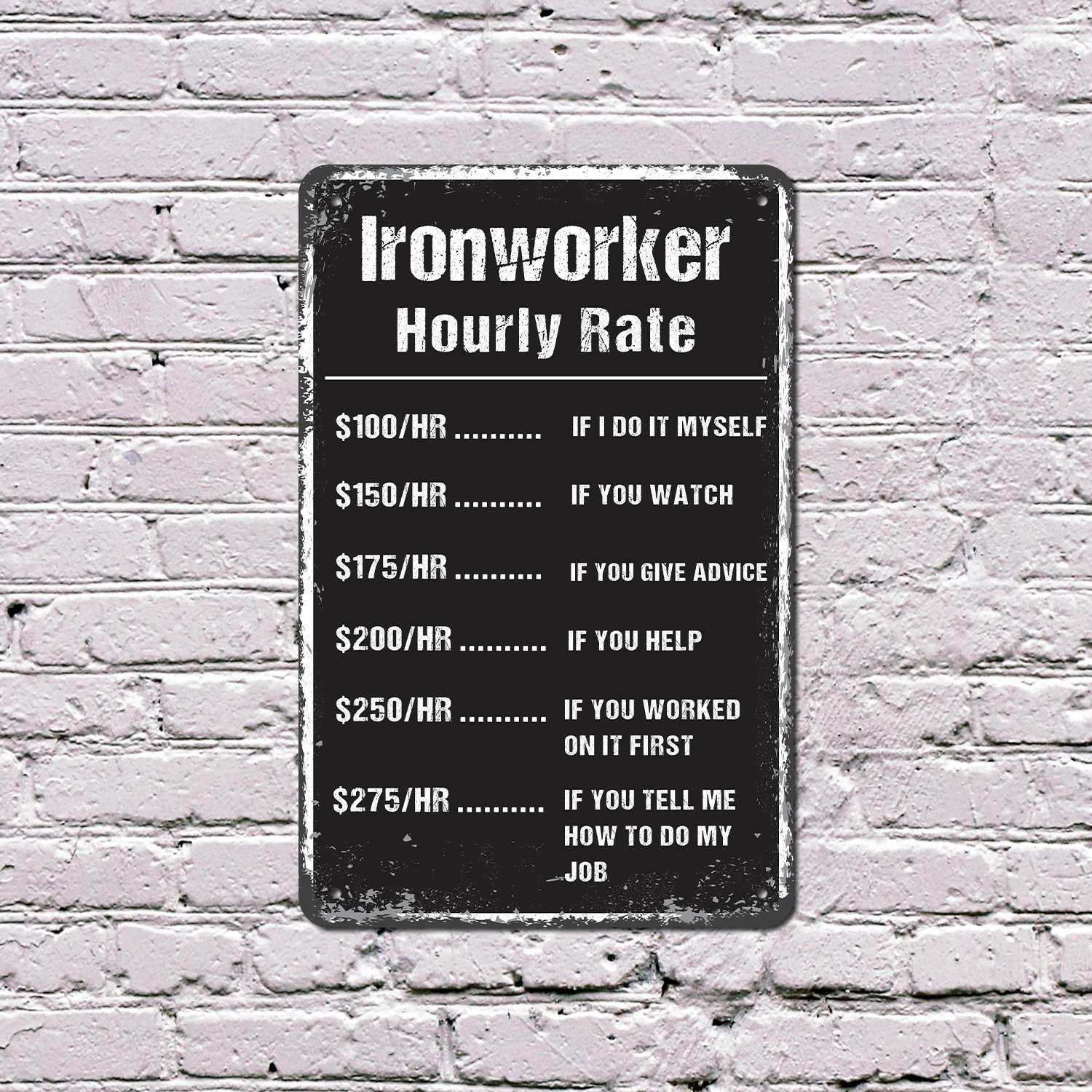 SignMission Ironworker Personalized 10 Inch x 14 Inch Plastic Sign ...
