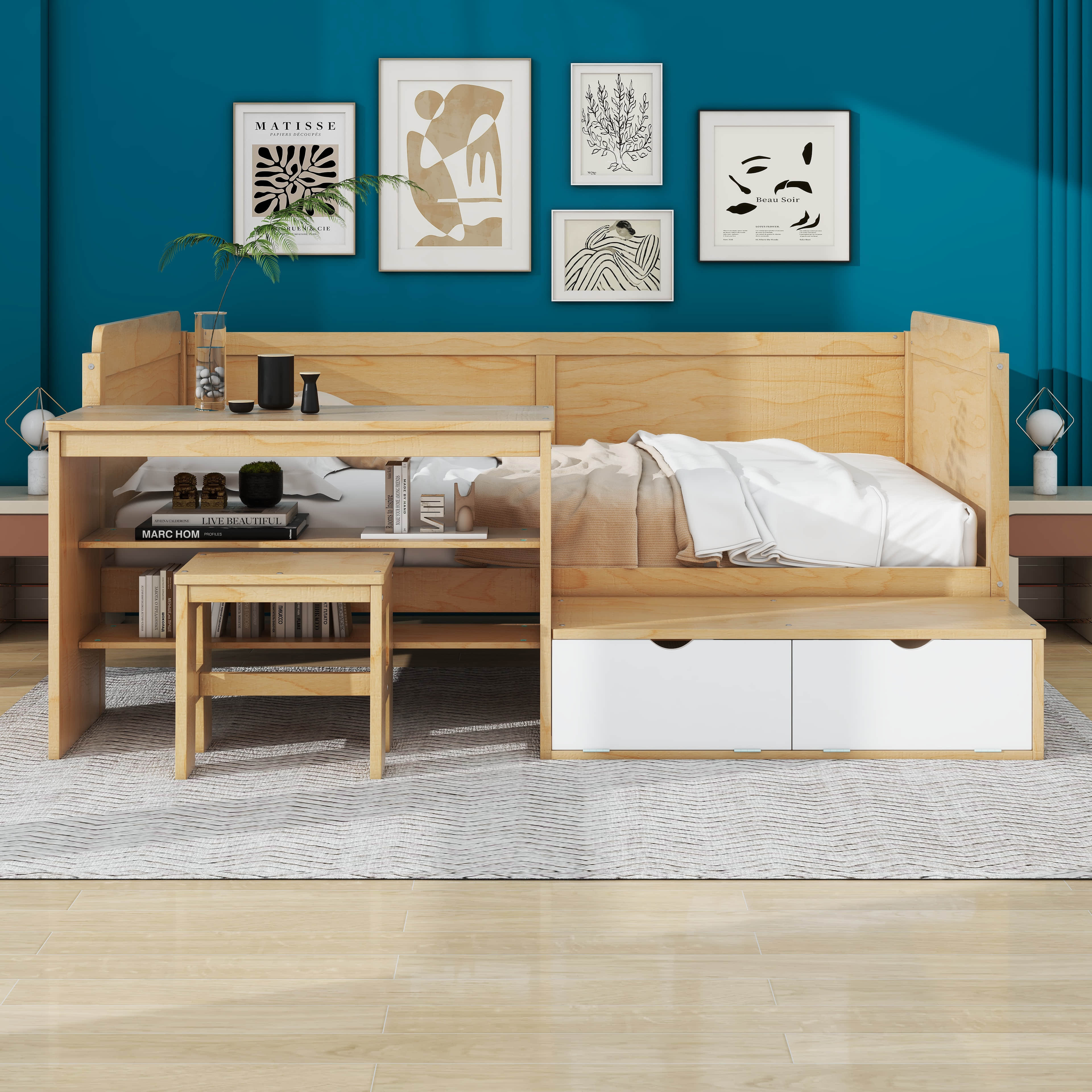 Lark Manor™ Dancy Twin Size Daybed With Desk And Shelves, Multi ...