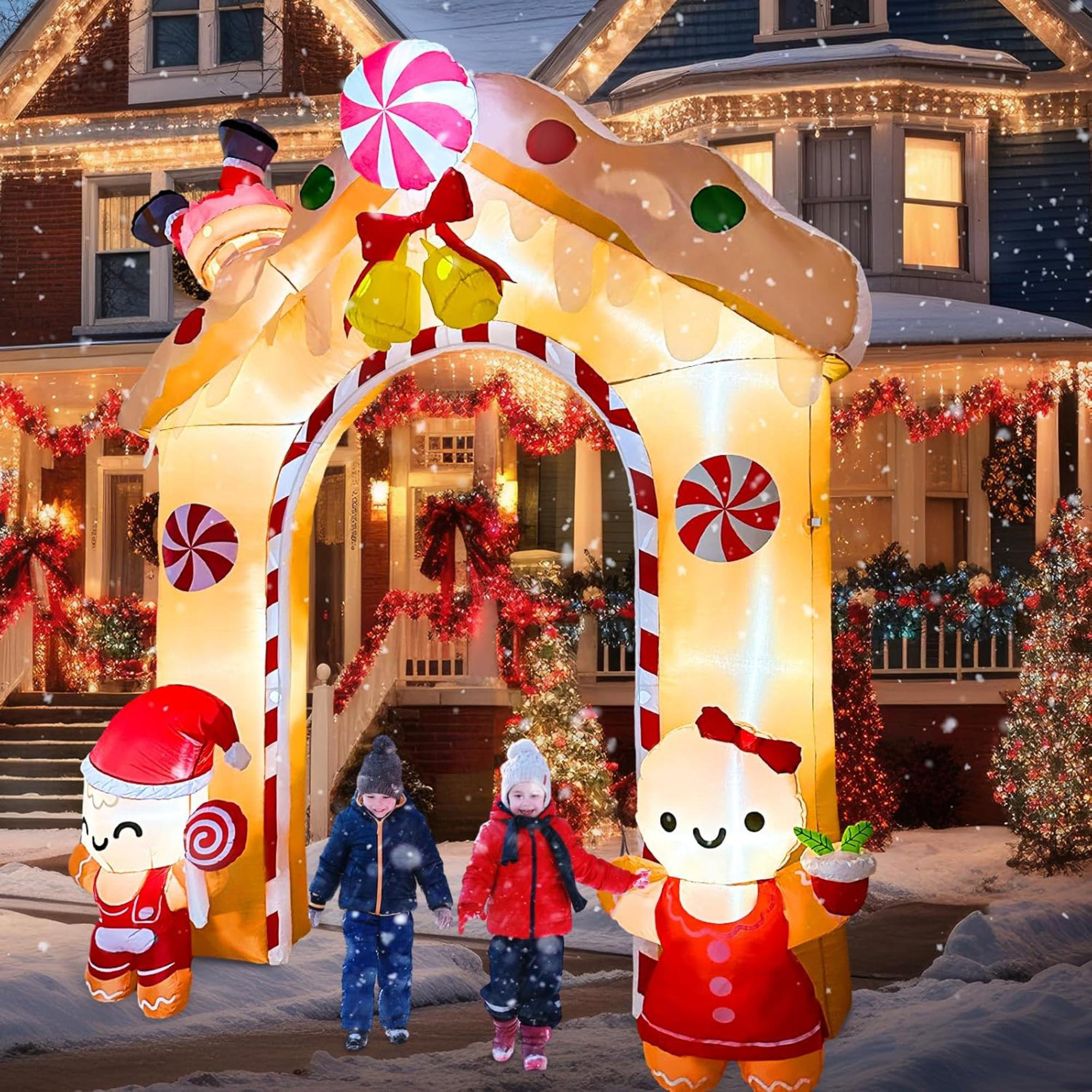 Darby Home Co Ourwarm 10FT Gingerbread Man Inflatable Archway With LED ...