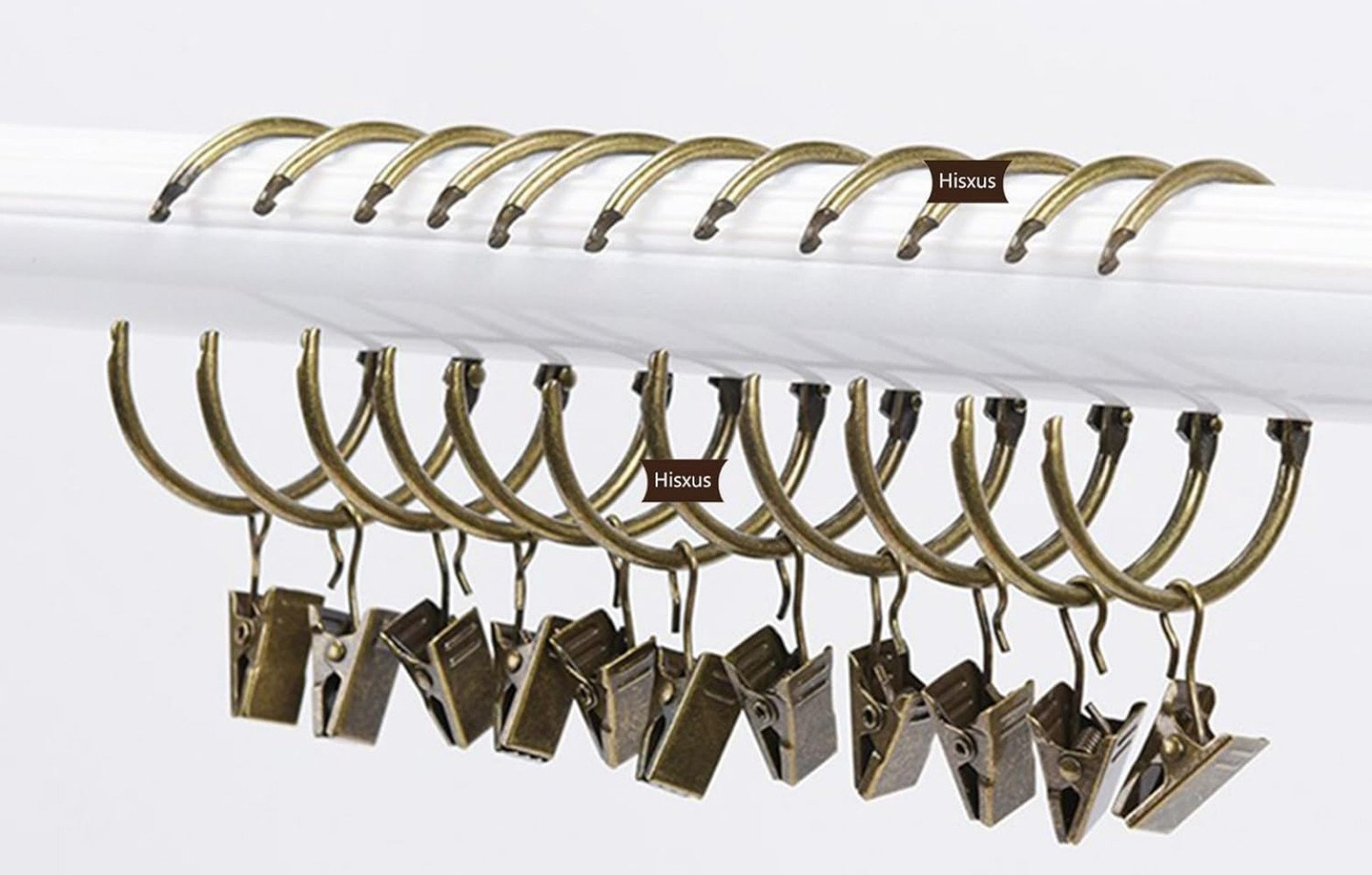 Darby Home Co 40 Pcs Openable Curtain Clips With Rings Antique Brass 1 ...